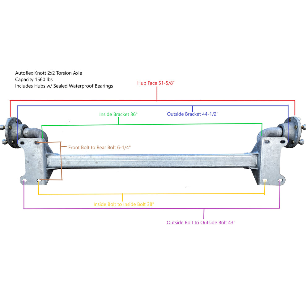 EZ Loader Autoflex 1560 lb Torsion Axle with Knott Hubs 300-033241-10 ...